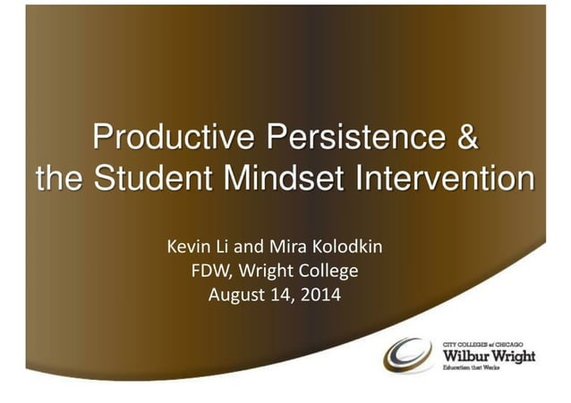 Productive Persistence & The Student Mindset Intervention | PDF ...