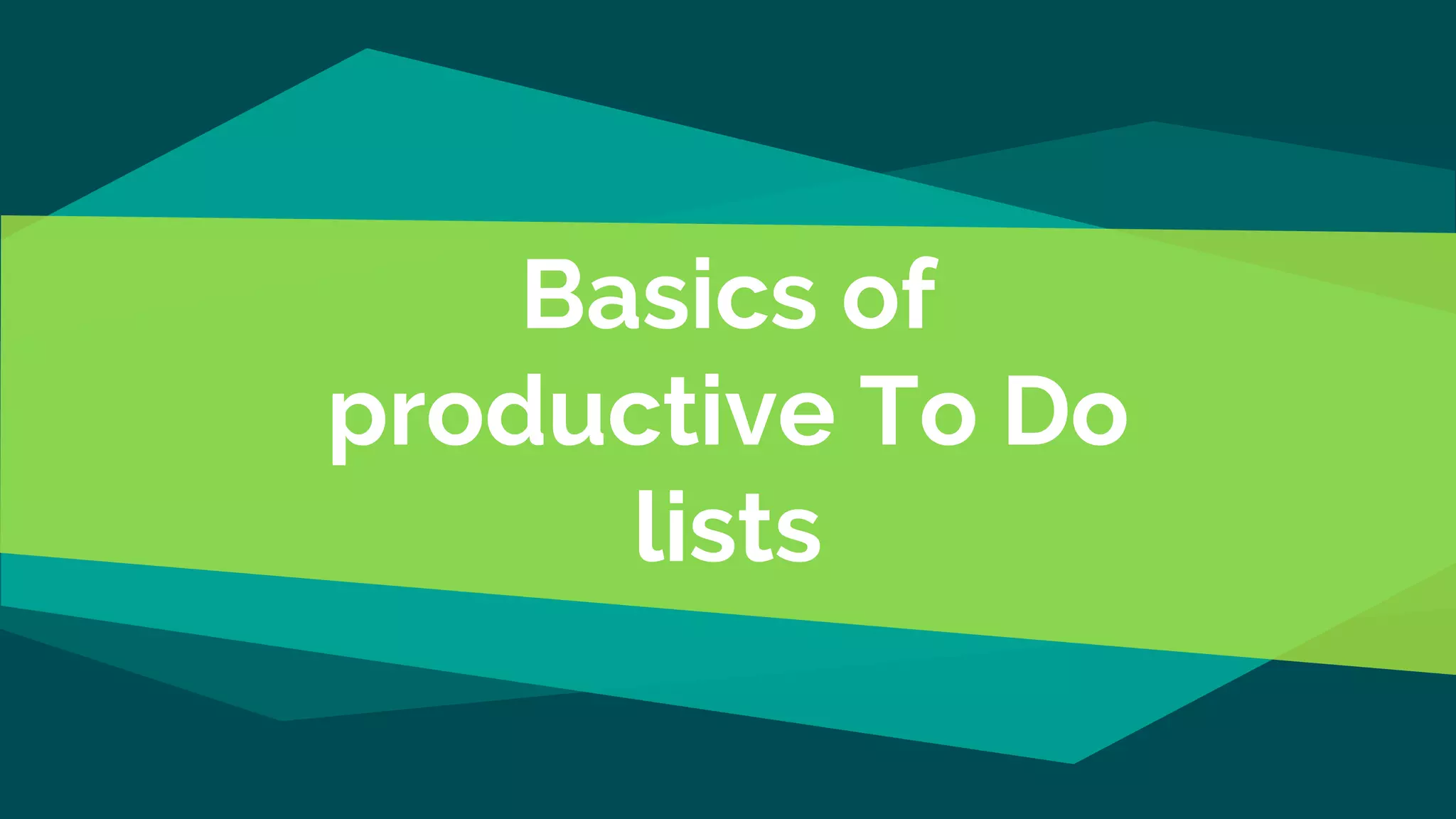 Productive to do list | PPTX