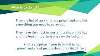 Productive to do list | PPTX