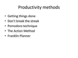 Productivity | PPT
