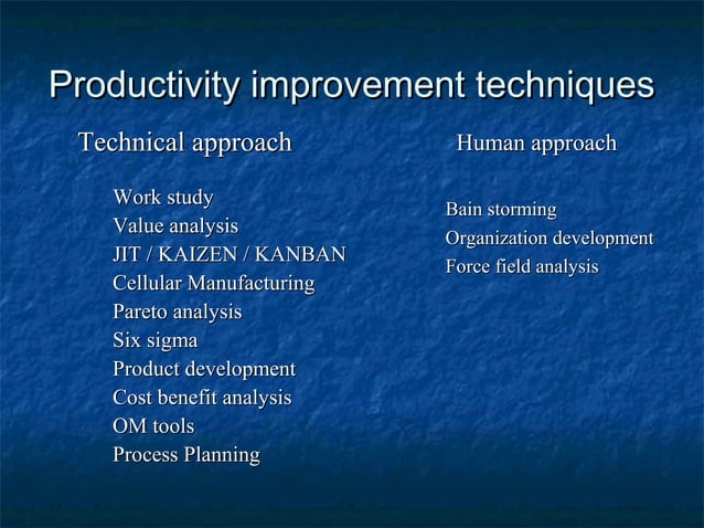 Productivity | PPT | Mechanical and Industrial Engineering Industry ...