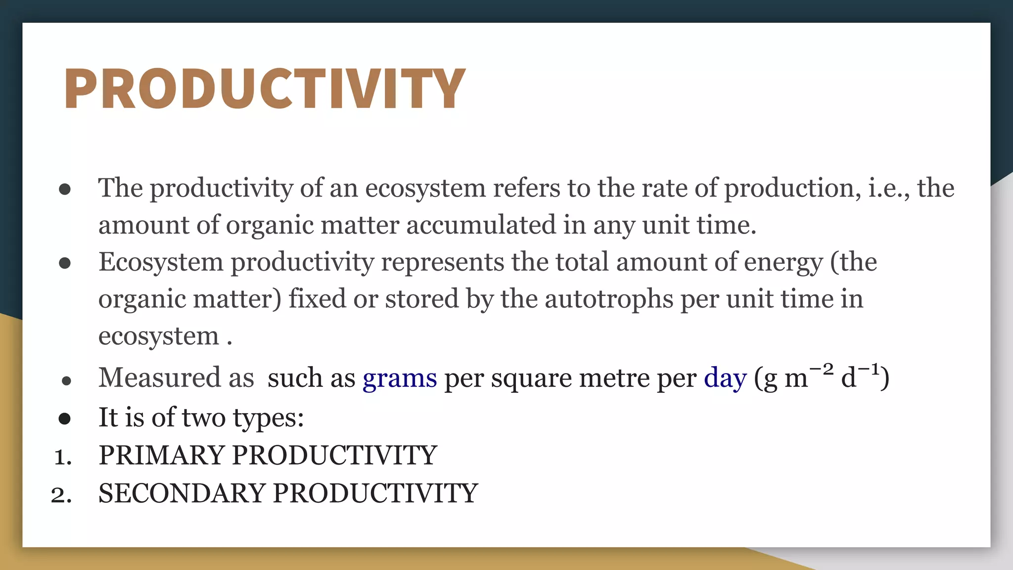 Productivity in ecosystem | PDF