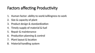Productivity concept, types & importance | PPT