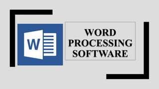 Productivity software-word-processing | PPTX