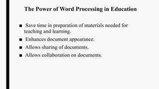Productivity software-word-processing | PPTX