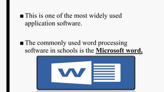 Productivity software-word-processing | PPTX