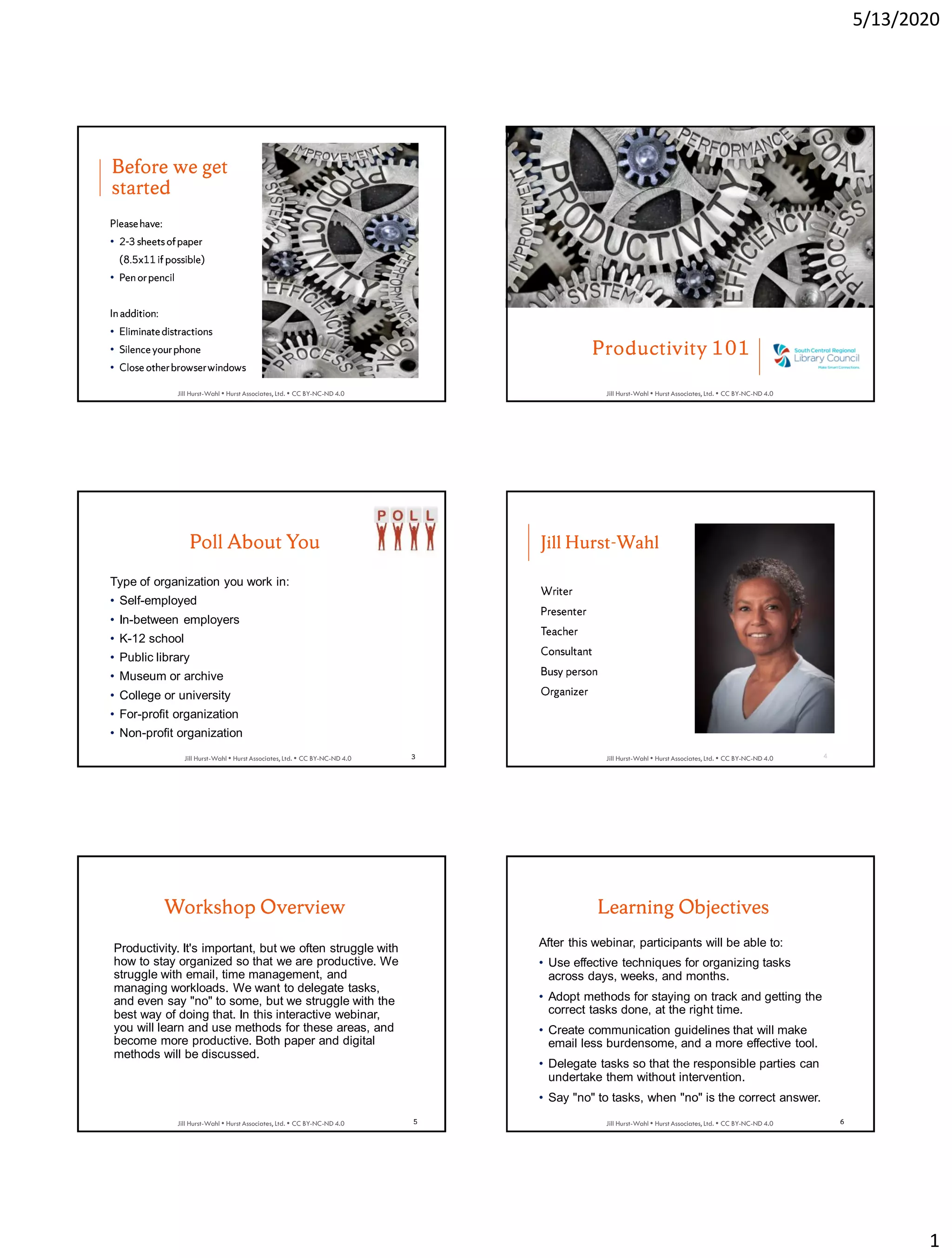 Productivity 101 handout | PDF