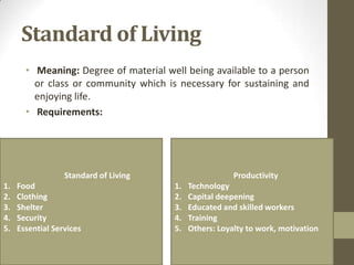 Standard Of Living Definition