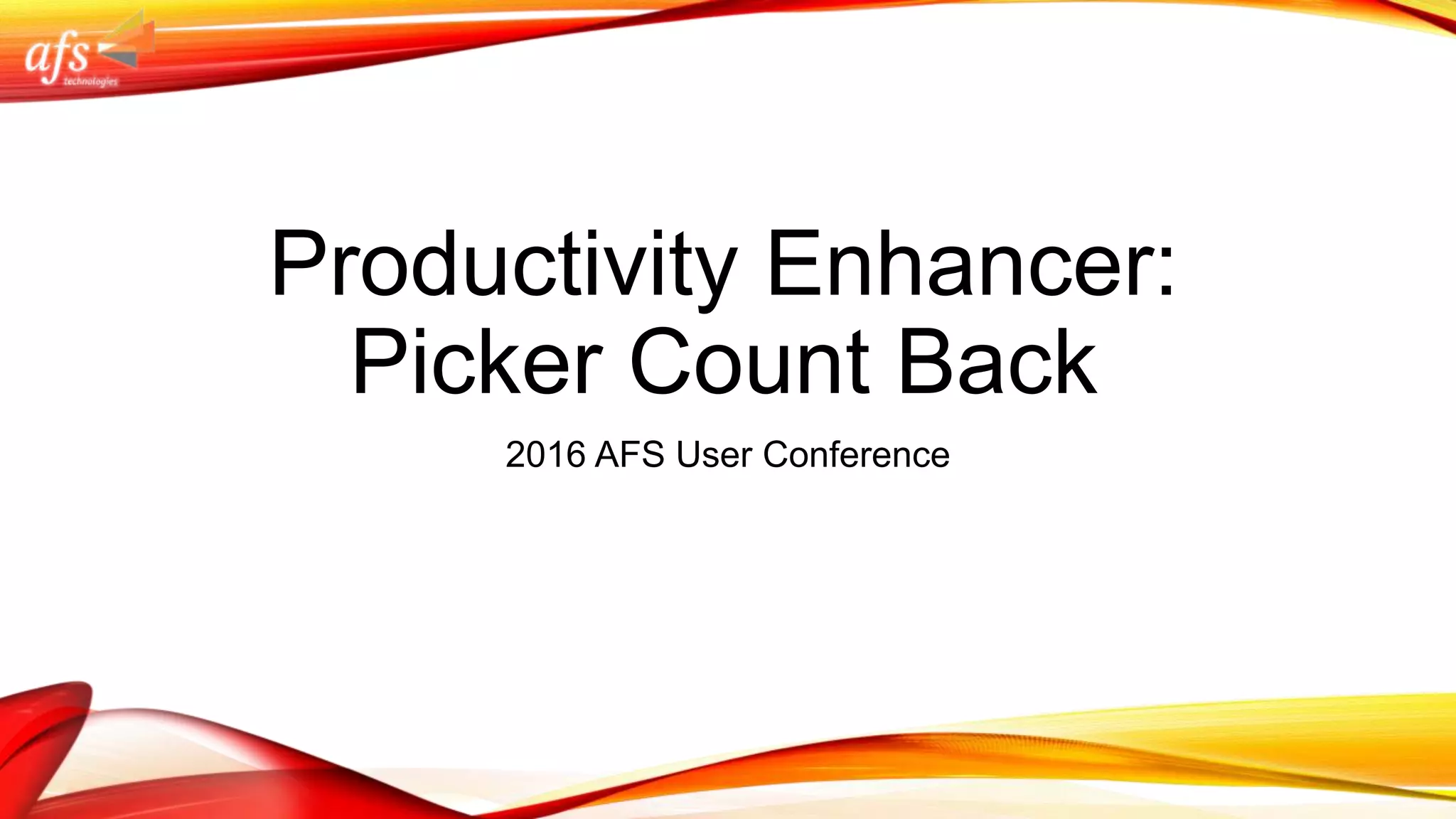 Productivity Enhancer: Picker Count Back | PPTX