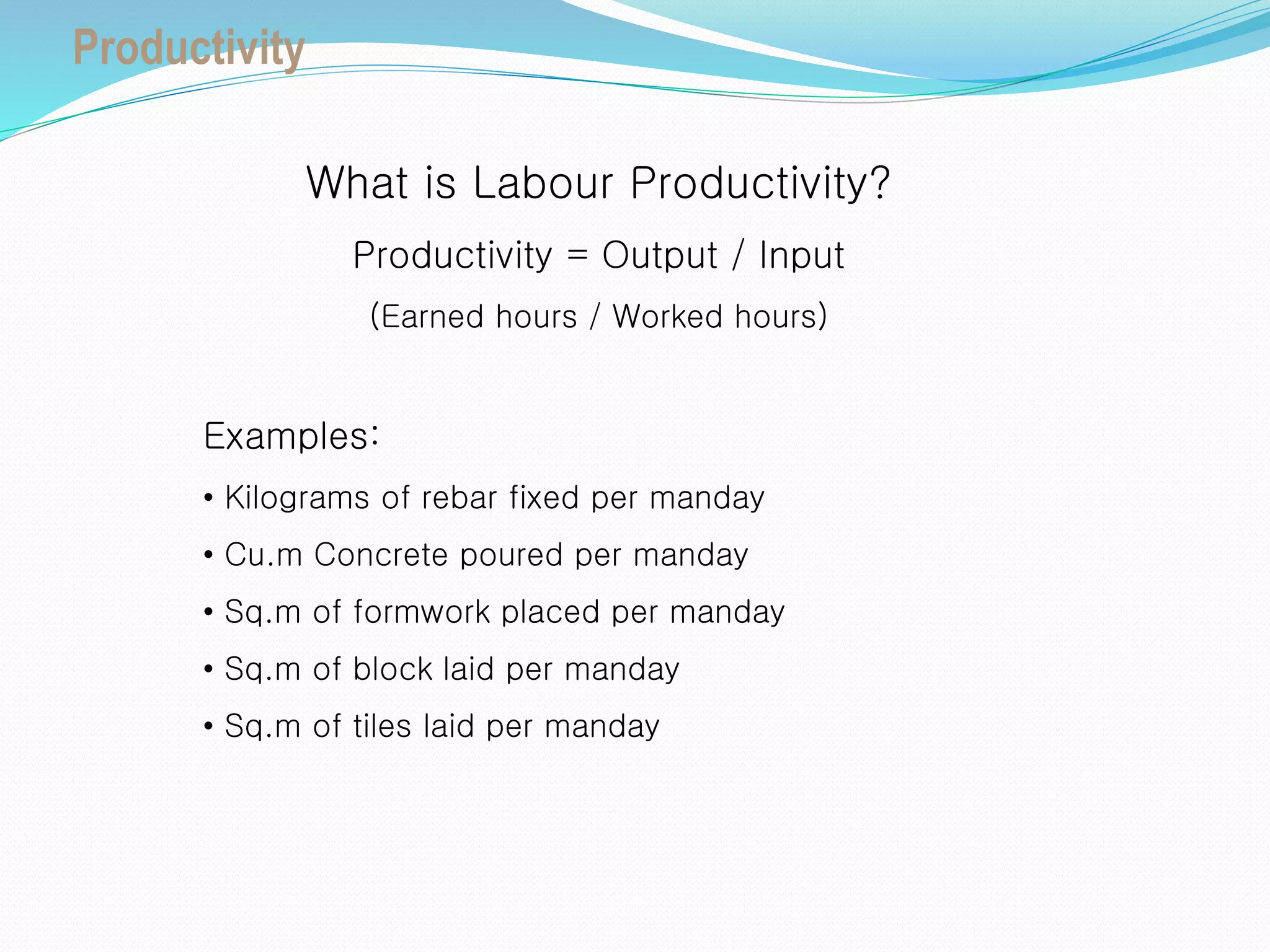 Labour Productivity for construction projects | PPTX