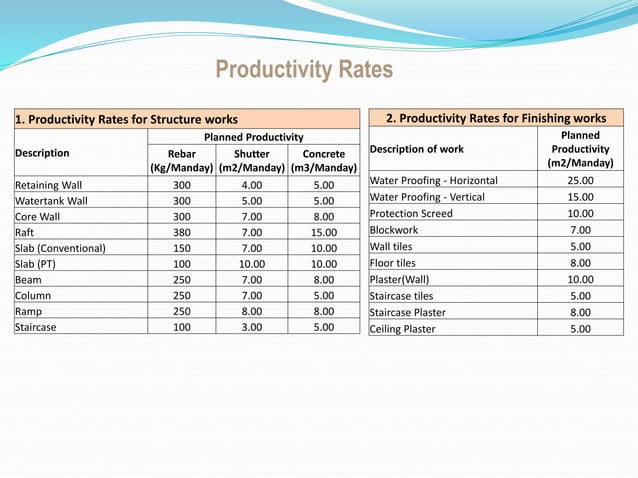 Labour Productivity for construction projects | PPTX