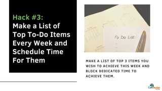 Productivity Hacks For Employees | PDF