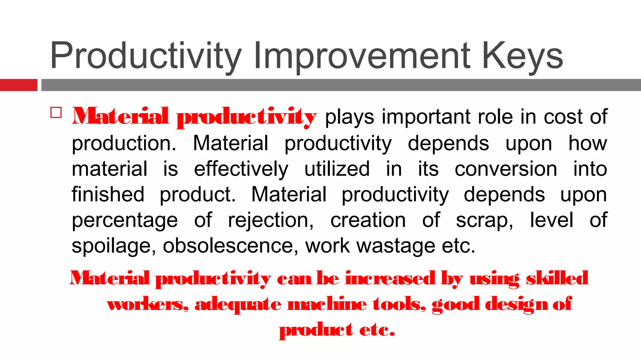 Productivity improvement slide share | PPT