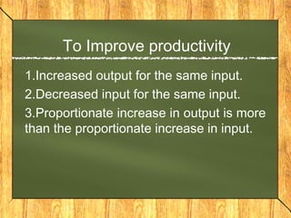 Productivity improvement strategies | PPT
