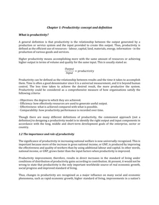 Productivity management final part 1 m | PDF