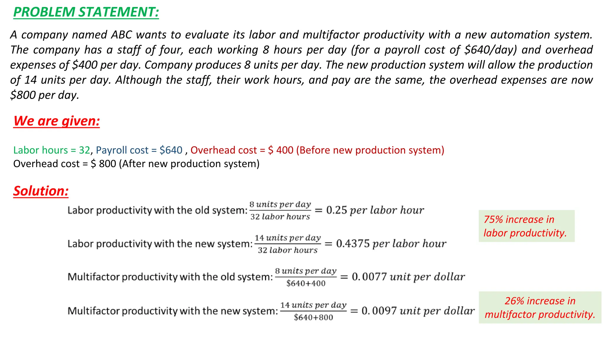 Productivity Measurement, Types with solved Examples.pptx