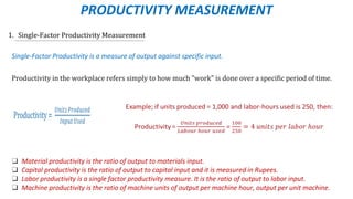 Productivity Measurement, Types with solved Examples.pptx