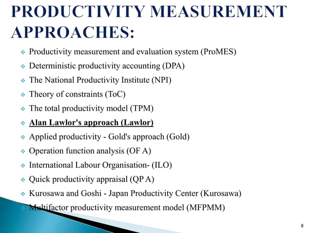 Productivity measurement approaches | PPTX | Business Accounting ...