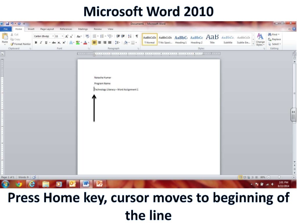 Productivity Programs - Word 2010