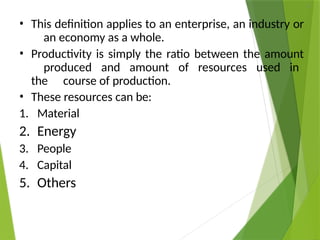 Comprehensive Guide to Productivity: Concepts, Measurement, and ...