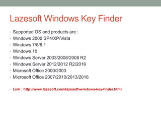 Product key finders | PPT