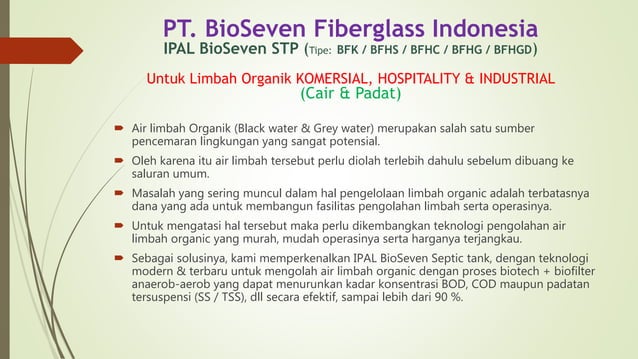 PROMO MURAH! IPAL BioSeven STP WWTP - Garansi 10thn - Sertifikat ISO | PPT
