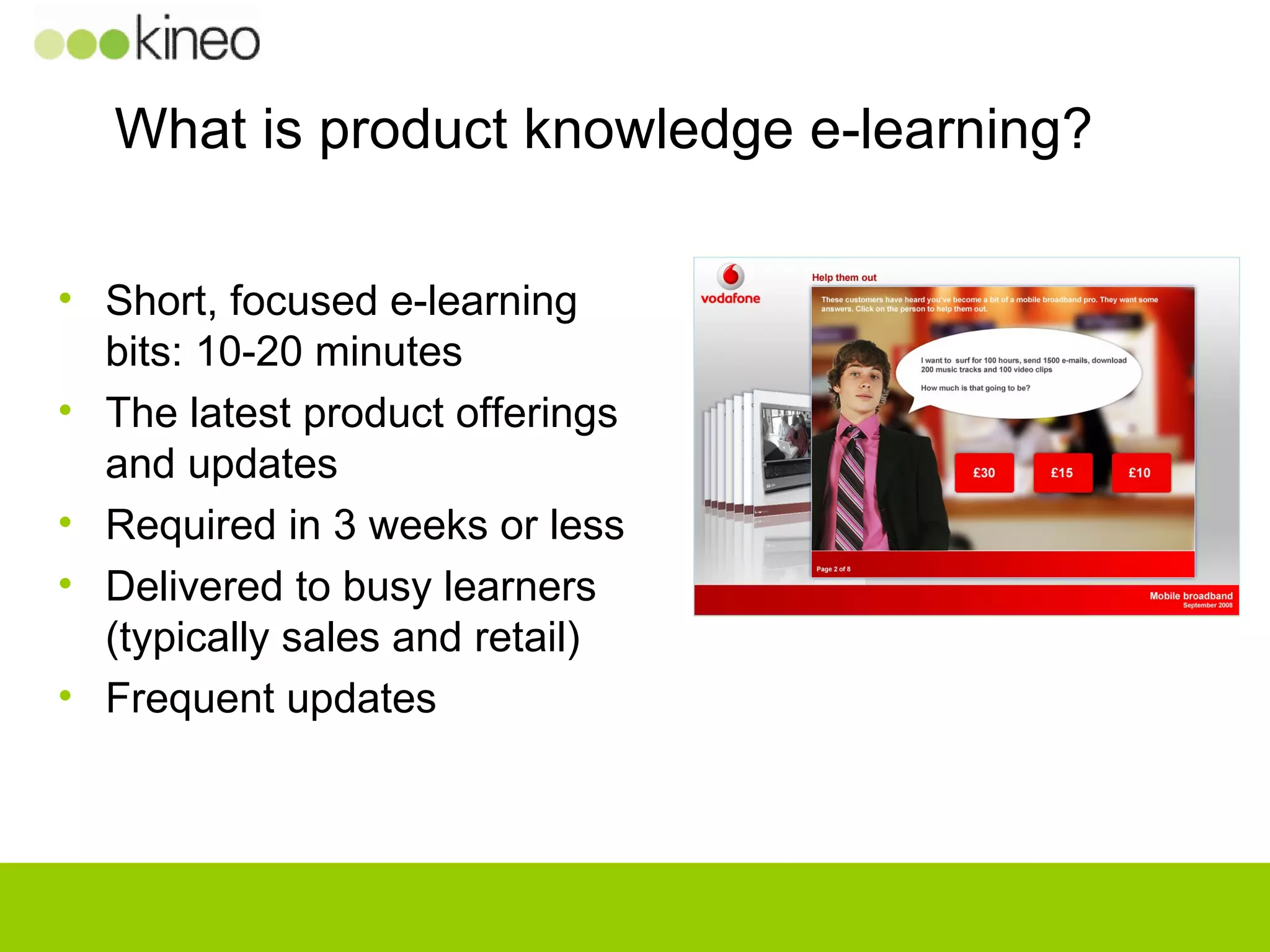 Kineo Product Knowledge e-Learning | PPT