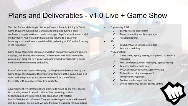 Riot Games Interview presentation Product launch plan | PPT