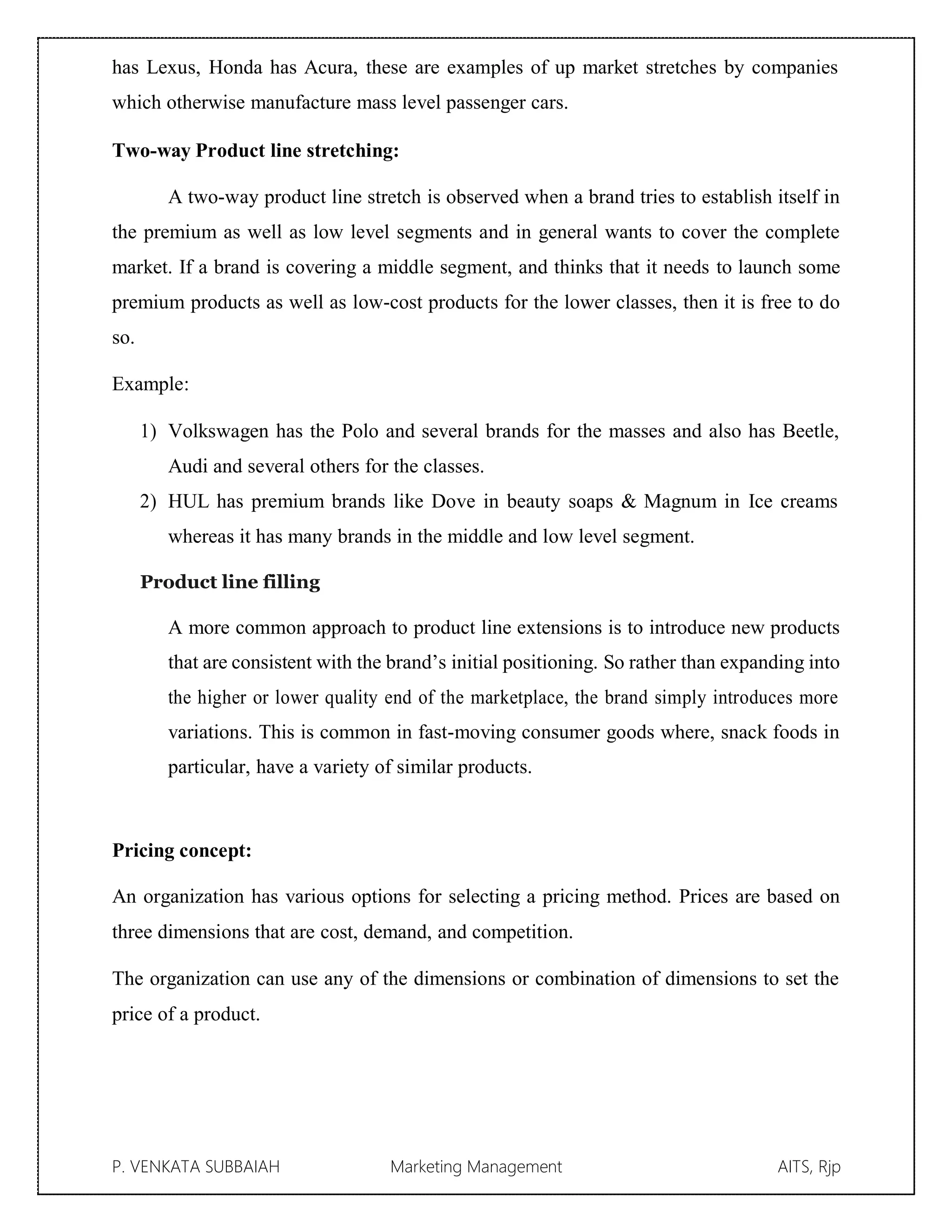 Product levels classification product mix & pricing stratagies | PDF