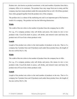 Product levels classification product mix & pricing stratagies | PDF