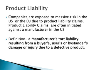 Product Liability | PPTX | Business | Business and Finance