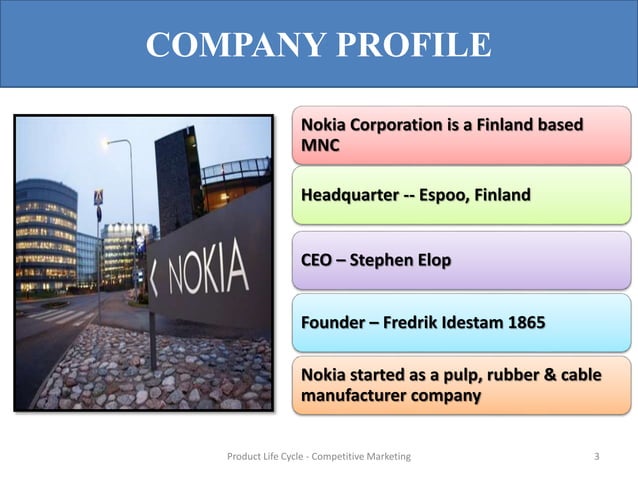 Product life cycle of nokia mobiles | PPTX