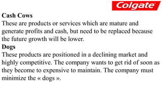 Colgate Product life cycle and Bcg Matrix | PPTX