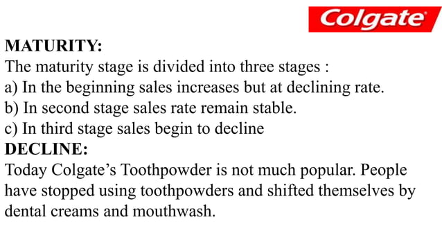 Colgate Product life cycle and Bcg Matrix | PPTX