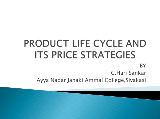 Product life cycle and its price strategies | PPT