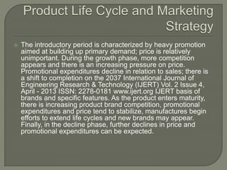 Product life cycle and marketing management strategies | PPTX