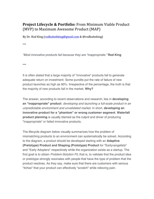 Product Lifecycle & Portfolio: From Minimum Viable Product (MVP) to ...