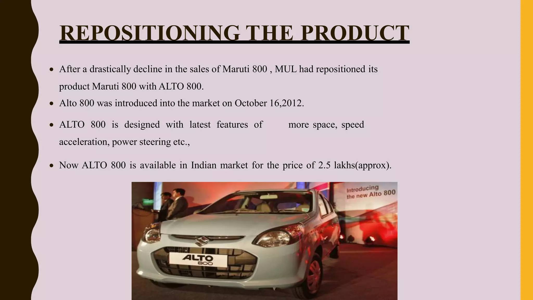 Product life cycle of maruti 800 | PPTX