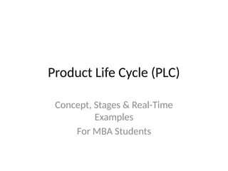 Product life cycle and it's stages with examples | PPTX