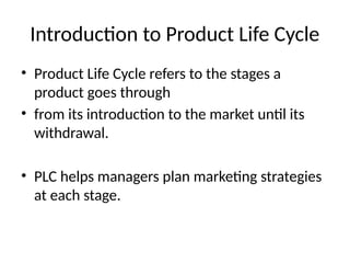 Product life cycle and it's stages with examples | PPTX