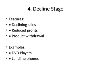 Product life cycle and it's stages with examples | PPTX