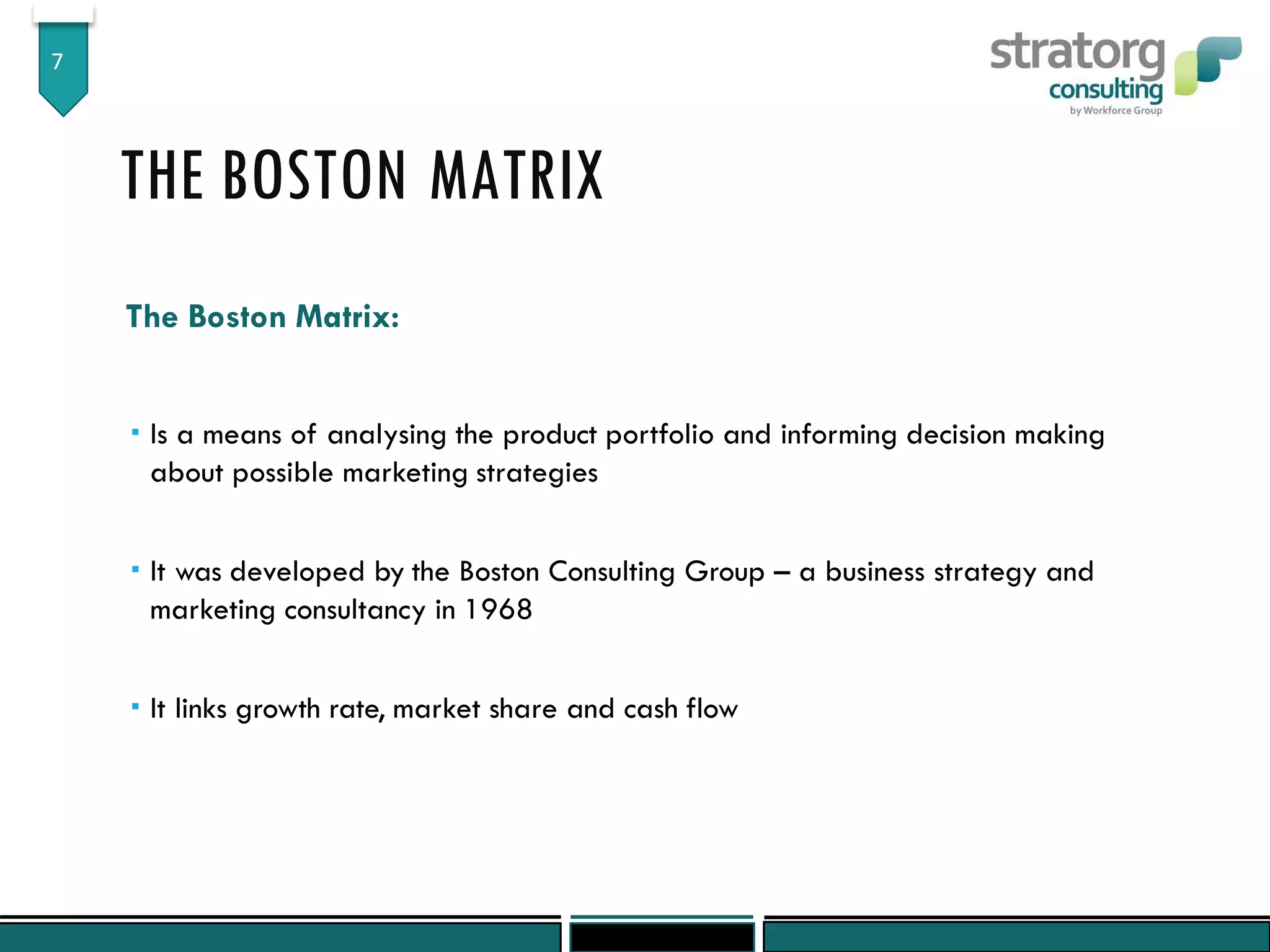 PRODUCT LIFE CYCLES AND THE BOSTON (BCG) MATRIX by Workforce Stratorg | PDF