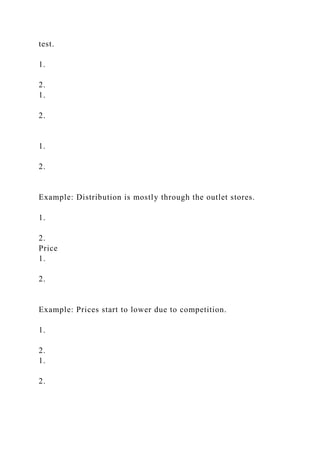 Product Lifecycle Worksheet For each part of the marketing.docx