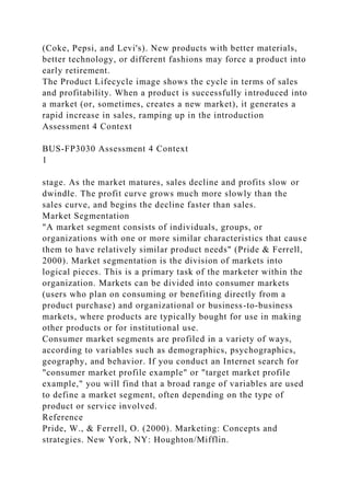 Product Lifecycle Worksheet For each part of the marketing.docx