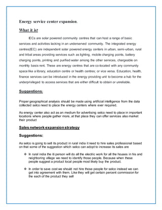selco india expansion . | DOCX