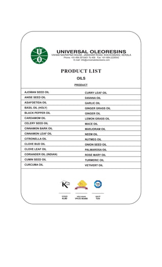Universal Oleoresins | PDF