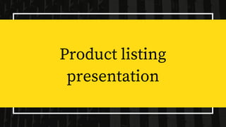 Product listing presentation | PDF