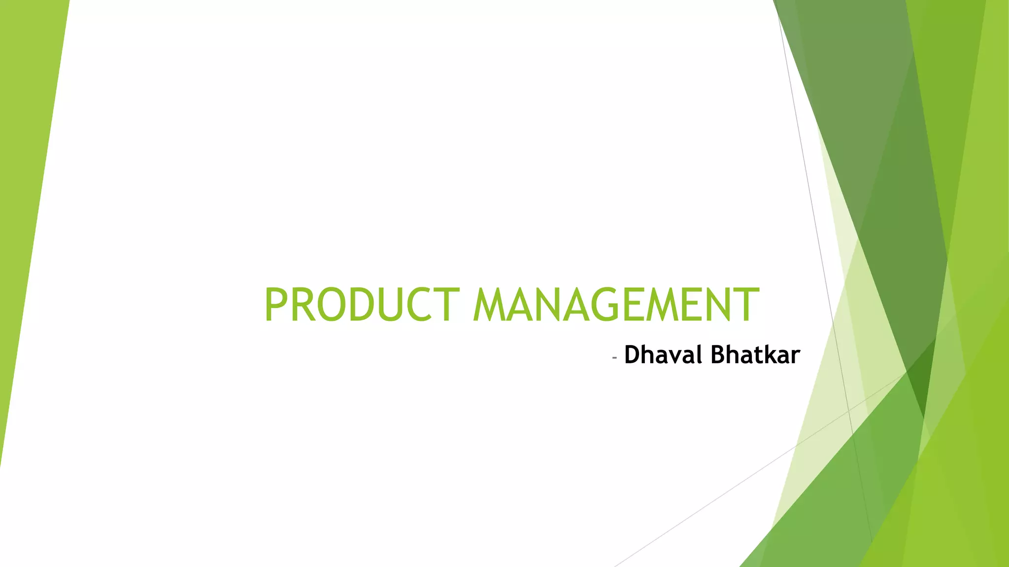 Product management : An Introduction | PPTX