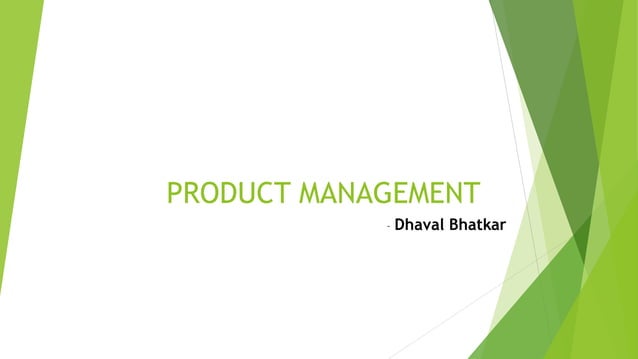Product management : An Introduction | PPTX
