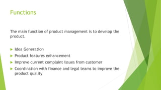 Product management : An Introduction | PPTX